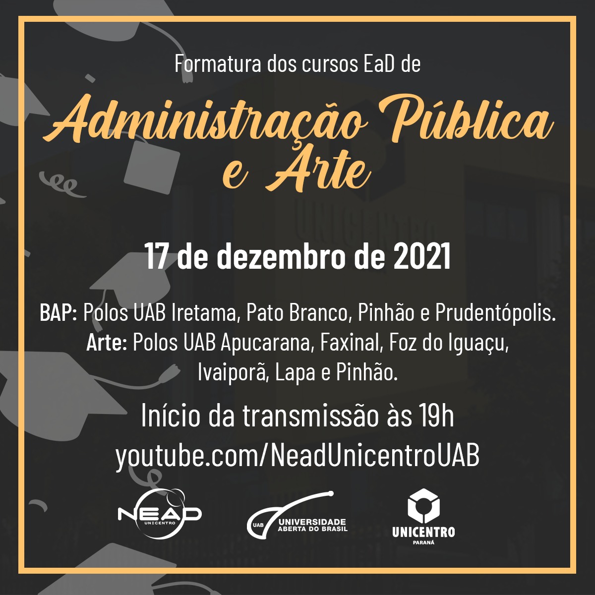 Cou Realiza Colação De Grau Dos Cursos De Admp E Arte Ead Nead Unicentro